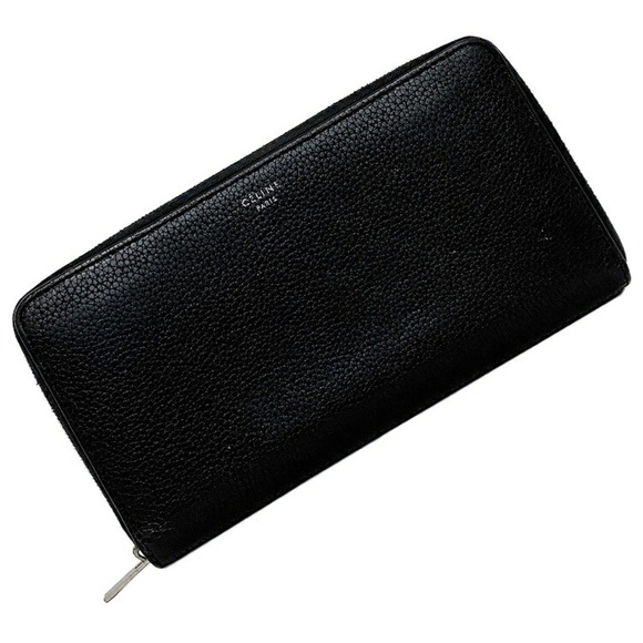 Celine | Bags | Celine Round Wallet Black Silver Yellow F Ce 227 ...